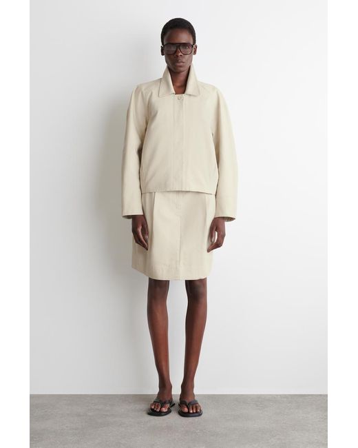 COS Rounded Cotton Jacket in Natural | Lyst UK