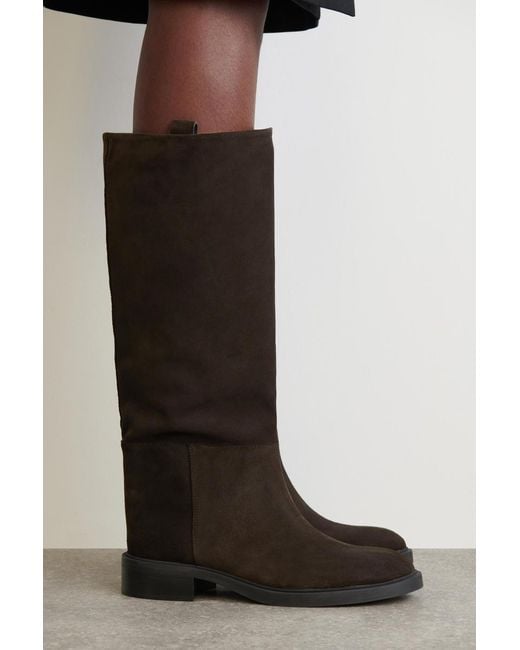 COS Suede Riding Boots in Black | Lyst UK