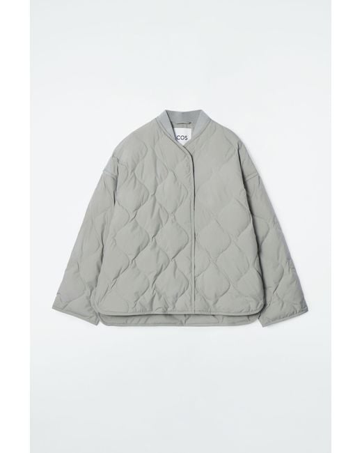 COS Oversized Quilted Jacket in White | Lyst UK