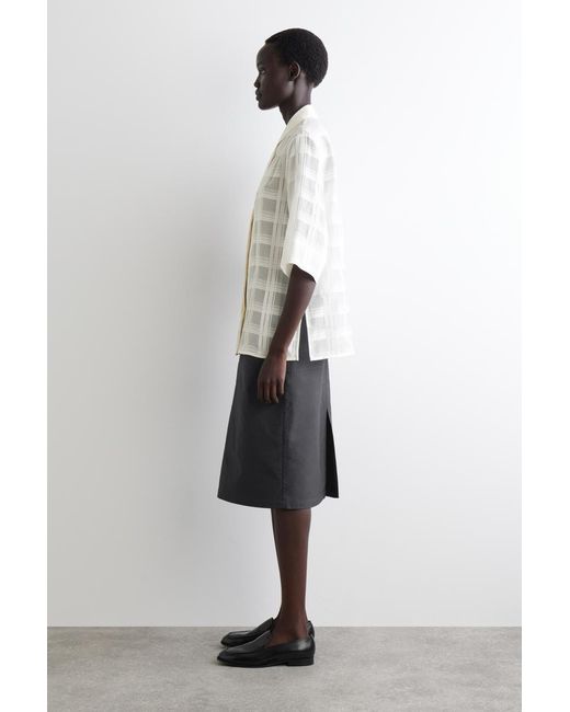 COS Sheer Checked Resort Shirt in White | Lyst UK