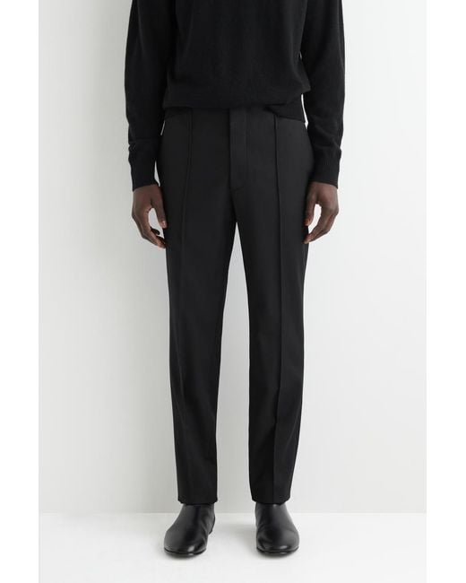 COS Slim Wool Tapered Pants in Black for Men | Lyst UK