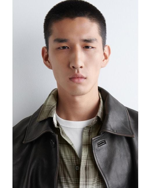 COS Checked Pima Cotton Shirt in Green for Men | Lyst UK