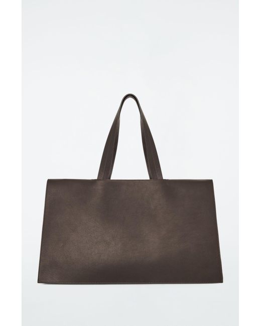 COS The Flap Tote - Leather in Brown for Men | Lyst