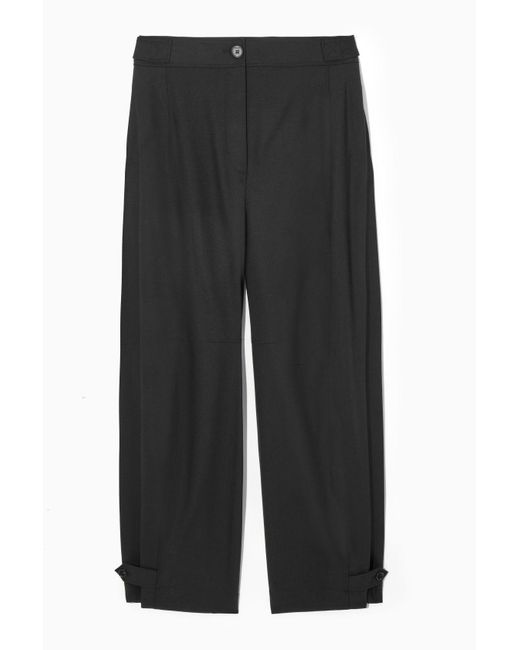 COS Barrel-leg Utility Trousers in Black | Lyst