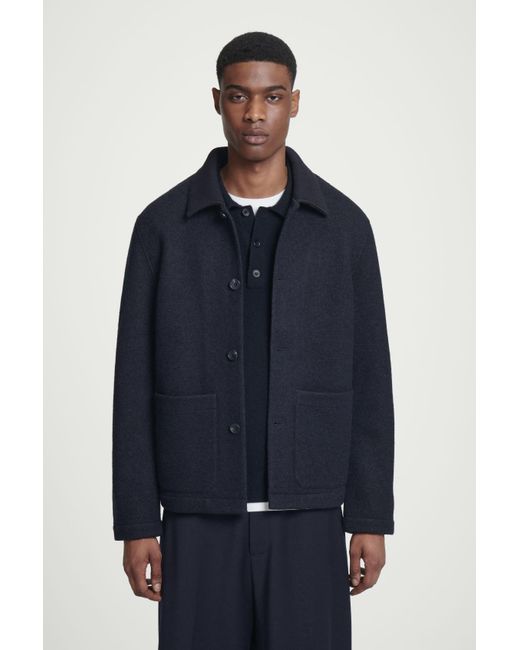 COS Boiled-wool Chore Jacket in Blue for Men | Lyst