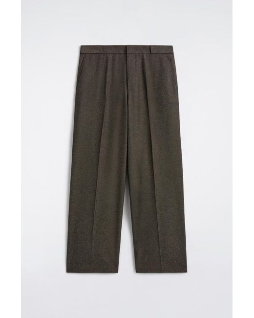 COS Herringbone Relaxed-Fit Wide-Leg Trousers in Green for Men | Lyst