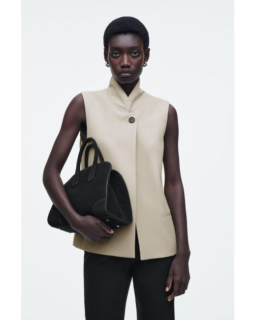 COS Mini Studio Bowling Bag - Suede in Black | Lyst