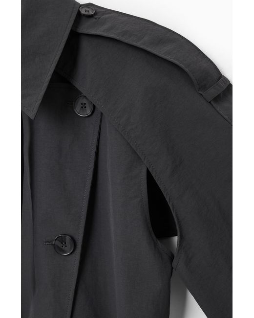 COS Convertible Nylon Trench Coat in Black | Lyst UK
