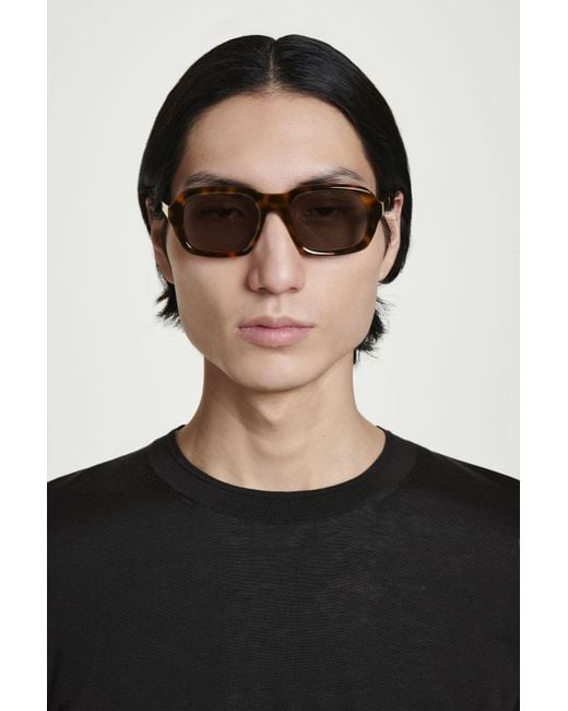 COS Square-frame Aviator Sunglasses in Brown for Men | Lyst