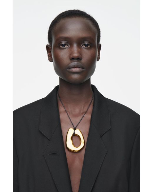 COS Molten Pendant Necklace in Metallic | Lyst