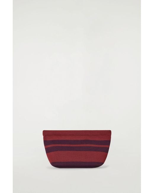 COS Striped Pouch in Red | Lyst