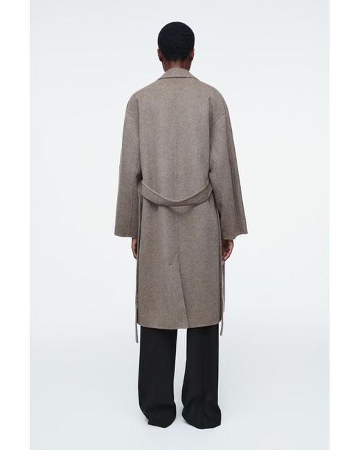 COS Oversized Double-breasted Wool Coat in Brown | Lyst UK