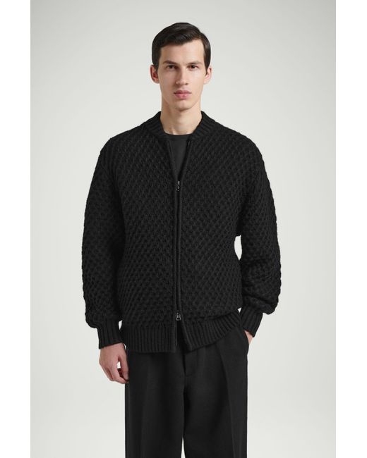 COS The Honeycomb Bomber Jacket in Black for Men | Lyst