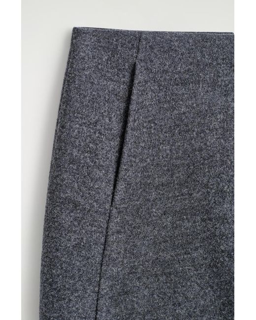 COS Boiled Merino Wool Mini Skirt in Gray | Lyst