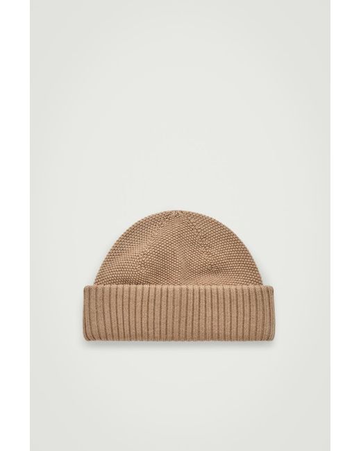 COS Textured Wool Beanie in Natural for Men | Lyst UK