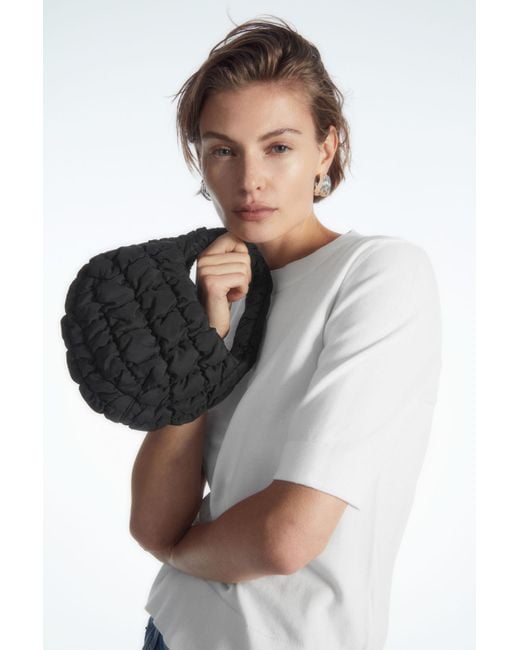 COS Quilted Micro Bag in Black | Lyst