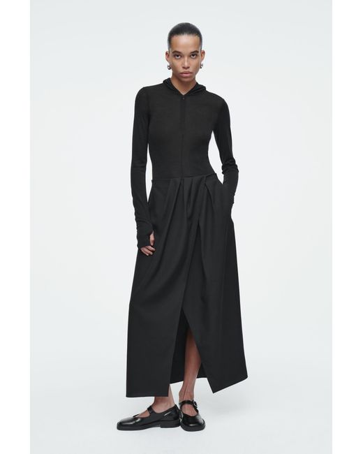 COS Draped Wrap Midi Skirt in Grey | Lyst UK