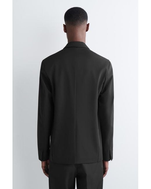 COS Slim Unstructured Tech-Twill Blazer in Black for Men | Lyst