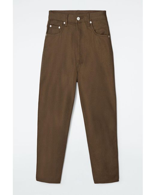 COS Bay Barrel-leg Jeans in Brown | Lyst