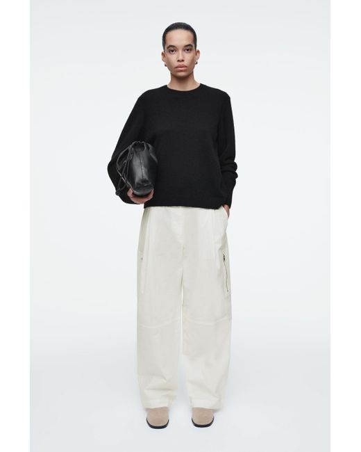 COS Utility Barrel-leg Cargo Pants in White | Lyst