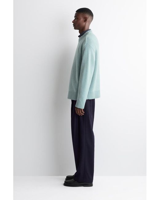 COS Chunky Pure Cashmere Crew-Neck Sweater in Blue for Men | Lyst UK