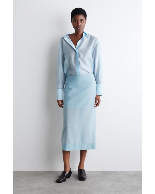 COS Sheer Shirt in Blue | Lyst UK