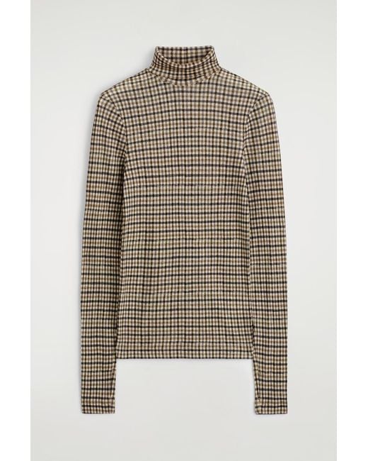 COS Merino Wool High-Neck Top in Natural | Lyst UK