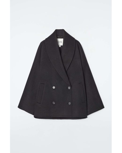 COS Double-faced Wool Pea Coat in Blue | Lyst