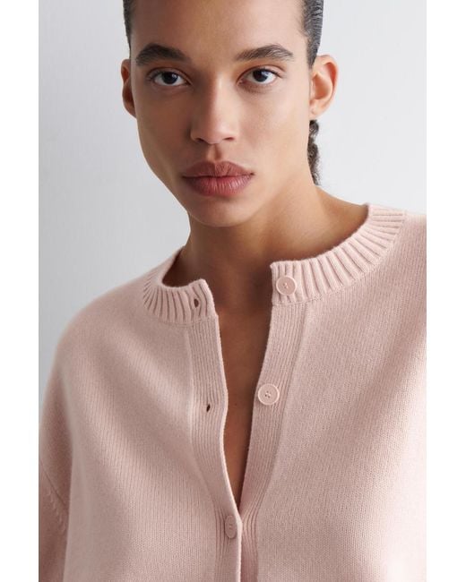 COS Merino Wool Cardigan in Pink | Lyst