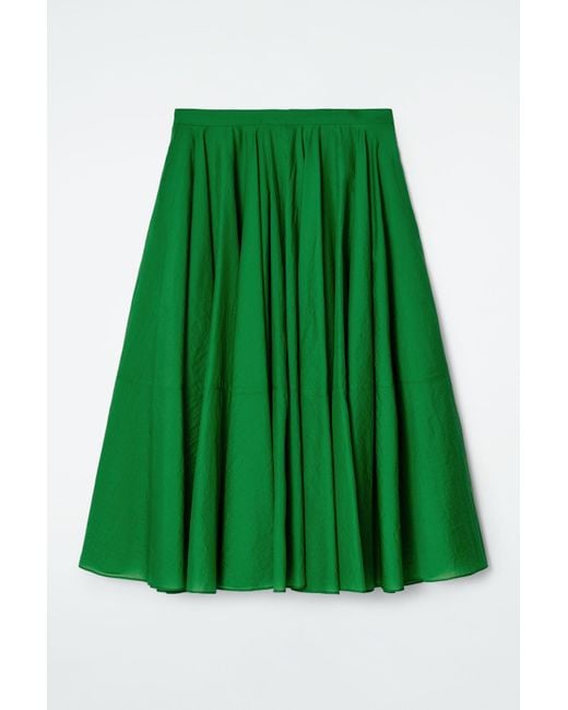 COS Circle-cut Midi Skirt in Green | Lyst
