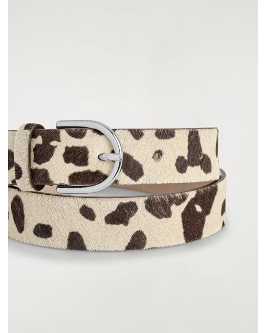 COS Animal-Print Pony Hair-Effect Leather Belt in Natural | Lyst UK