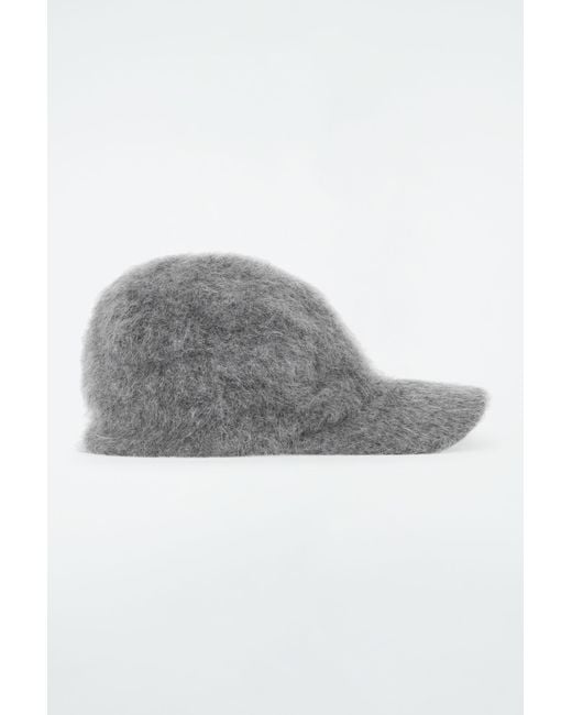 COS Brushed-cashmere Baseball Cap in Grey | Lyst UK