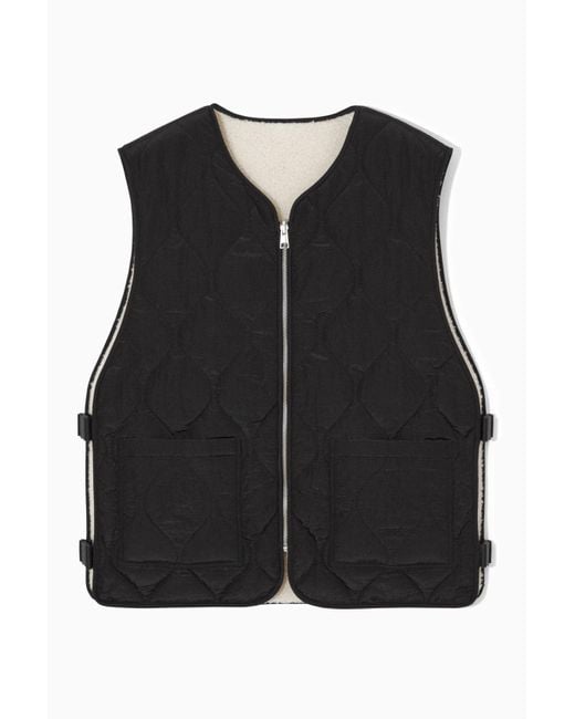 COS Reversible Fleece-lined Utility Vest in Black for Men | Lyst