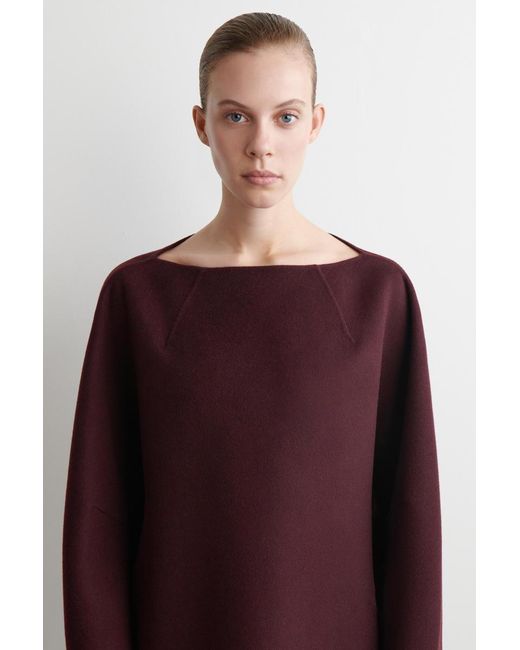 COS Double-Faced Wool Mini Dress in Purple | Lyst UK