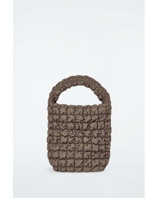COS Quilted Mini Tote Bag in Blue | Lyst
