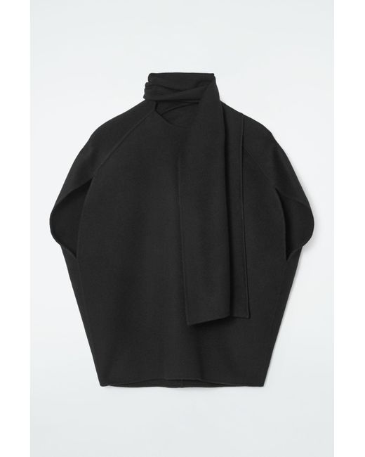 COS The Double-faced Scarf Blouse in Black | Lyst