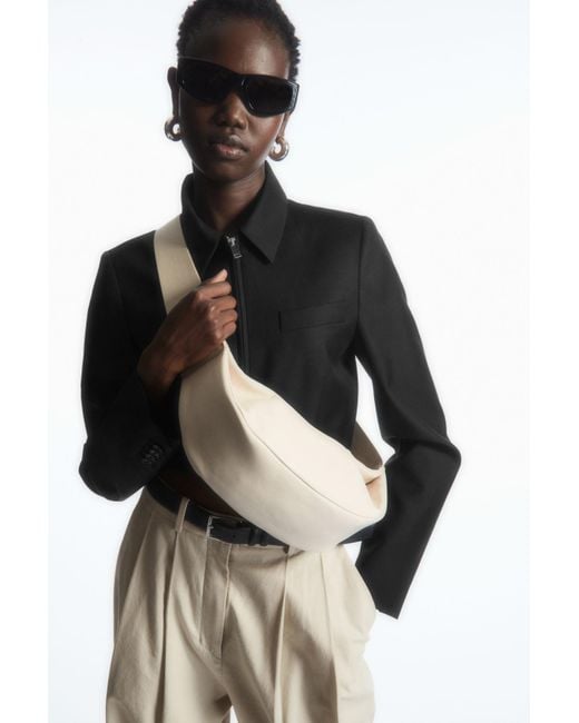 COS Swing Crossbody - Leather in White | Lyst