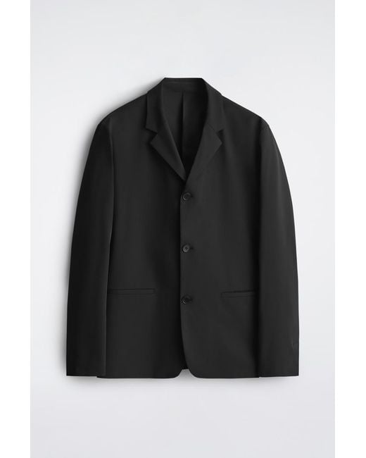 COS Slim Unstructured Tech-Twill Blazer in Black for Men | Lyst