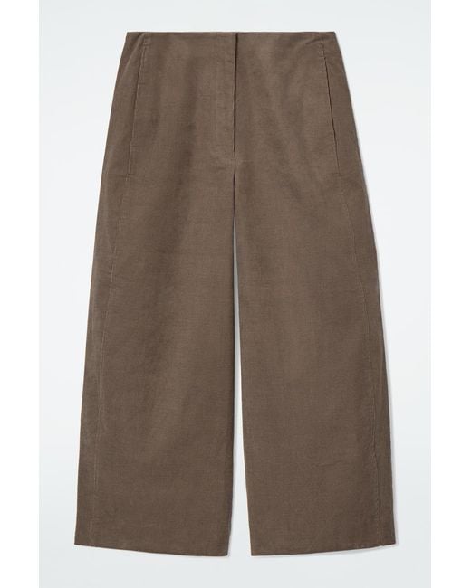 COS Corduroy Barrel-Leg Trousers in Brown | Lyst UK
