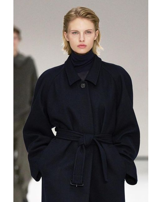 COS Wool-Blend Trench Coat in Blue | Lyst UK