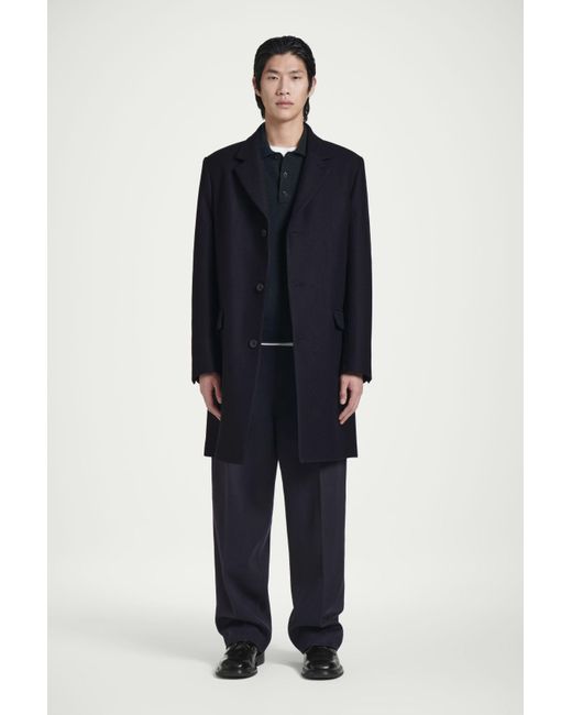 COS Tailored Wool-twill Coat in Blue for Men | Lyst