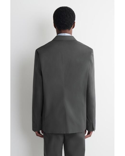 COS Unstructured Slim Cotton Blazer in Black for Men | Lyst