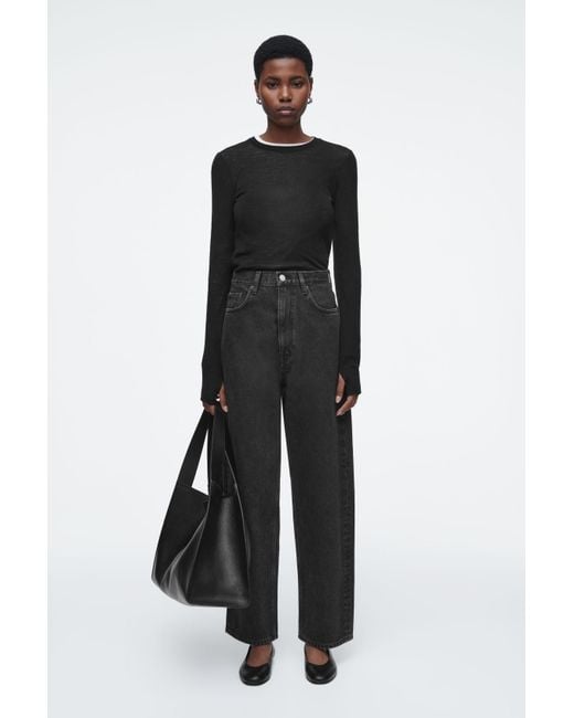 COS Bay Barrel-leg Jeans in Gray | Lyst