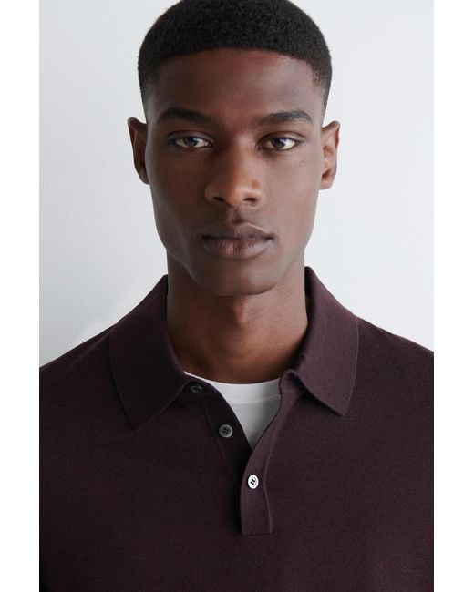 COS Slim Merino Wool Polo Shirt in Red for Men | Lyst UK