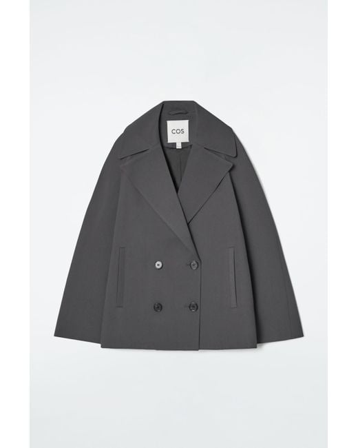 COS Double-breasted Wool-blend Jacket in Gray | Lyst
