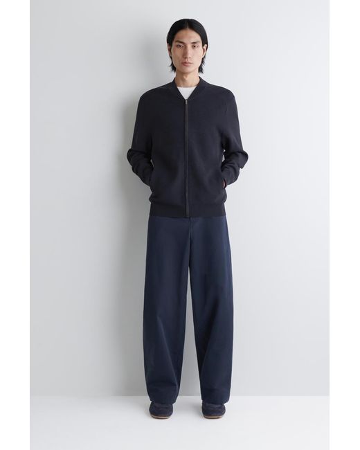 COS Textured Knitted Bomber Jacket in Blue for Men | Lyst UK