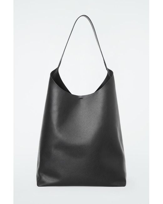 COS Serif Tote Bag - Leather in Black | Lyst
