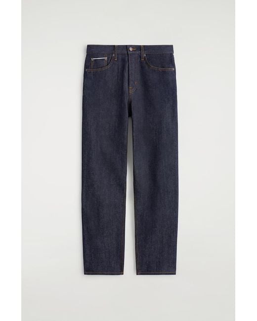 COS Signature Raw Selvedge Straight-leg Jeans in Blue for Men | Lyst