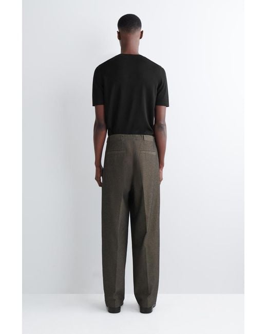 COS Herringbone Relaxed-Fit Wide-Leg Trousers in Green for Men | Lyst