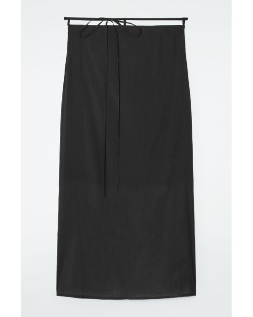 COS The Sheer Layered Column Skirt in Black | Lyst